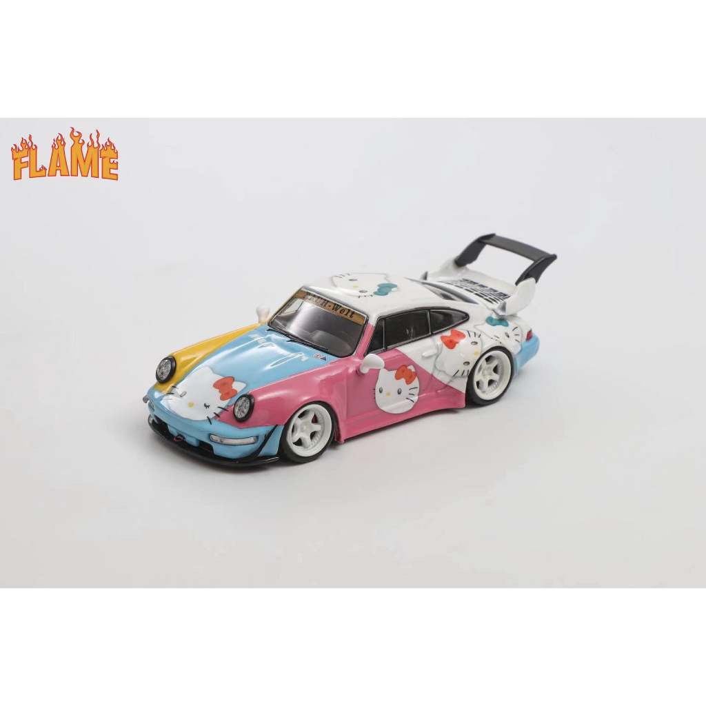 Mô hình xe Porsche 911 Porsche RWB Hello Kitty tỉ lệ 1:64 Flame Model ...