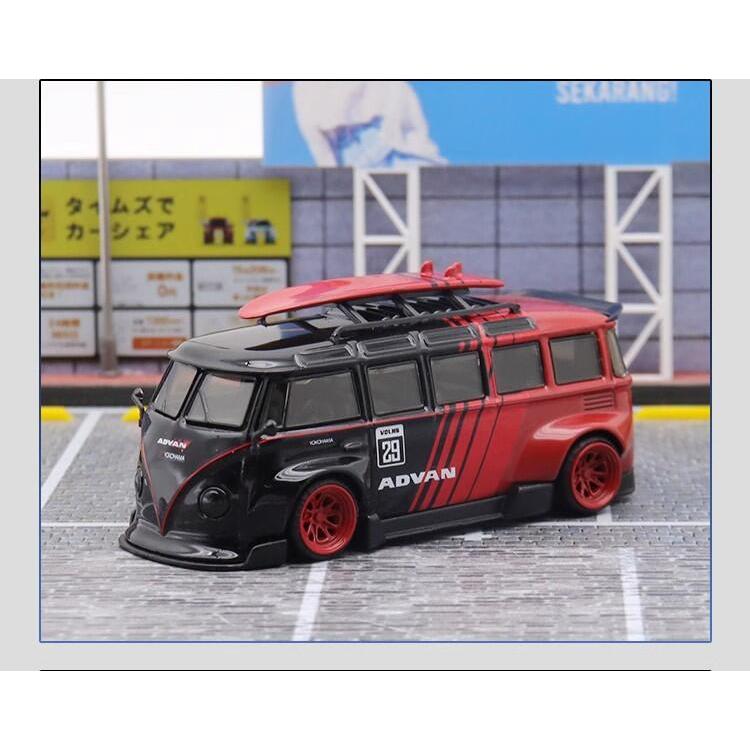 Mô hình xe Volkwagen T1 ADVAN Yokohama Red black tỉ lệ 1:64 IM models ...