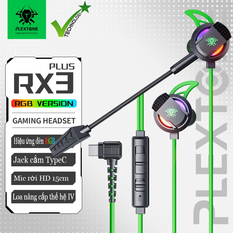 Tai Nghe Plextone RX3 Plus Gaming Kết Nối TypeC - Hiệu Ứng RGB - Loa ...