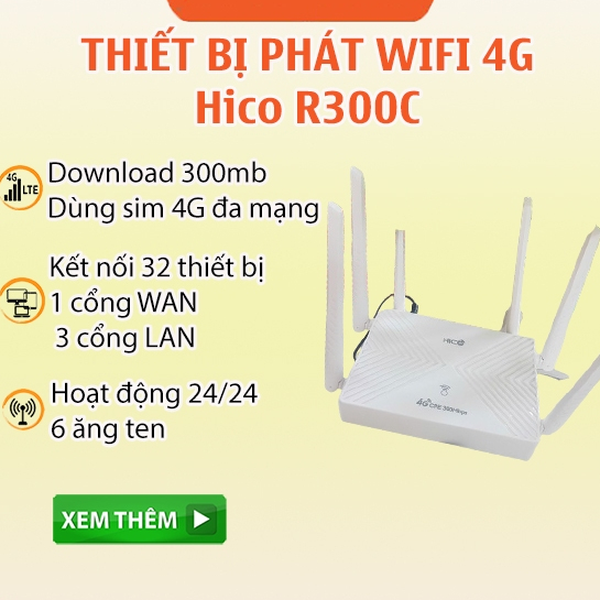 Bộ Phát Wifi Từ Sim 4G LTE Cat4 R300C CPE LM321 Tốc độ 150Mbps Hỗ Trợ Kết Nối 32 Máy, Kết Nối ...