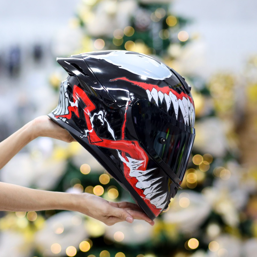 Mũ Fullface 2 Kính ROC 08 Plus Đen Bóng Dán Tem Decal | Shopee Việt Nam