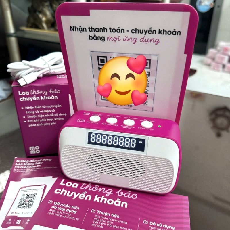Loa Báo Chuyển Khoản Bằng Giọng Nói MoMo - Phiên Bản Màu Hồng - Bảo ...