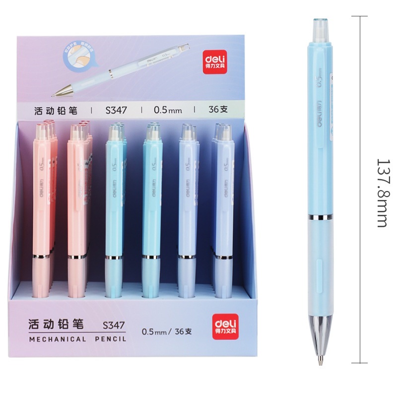 Bút chì kim Deli phiên bản màu paste có đệm tay kèm đầu tẩy ngòi chì 0 ...