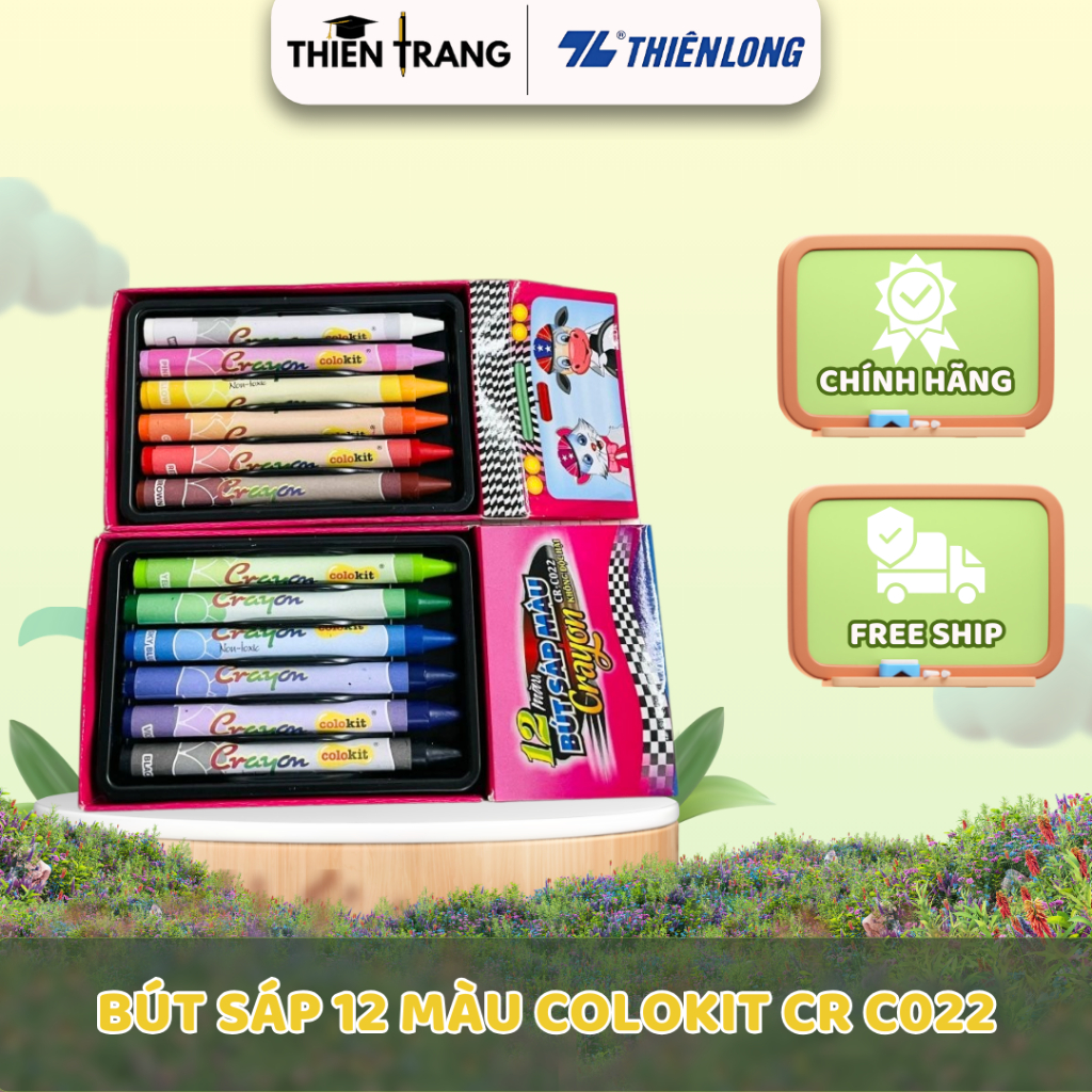 Bút sáp 12 màu Colokit CR-C022,12 màu | Shopee Việt Nam