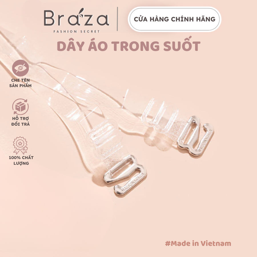 Dây Áo Ngực Trong Suốt Vô Hình Tiện Lợi Siêu Dai Siêu Bền Cao Cấp Braza - 032 | Shopee Việt Nam