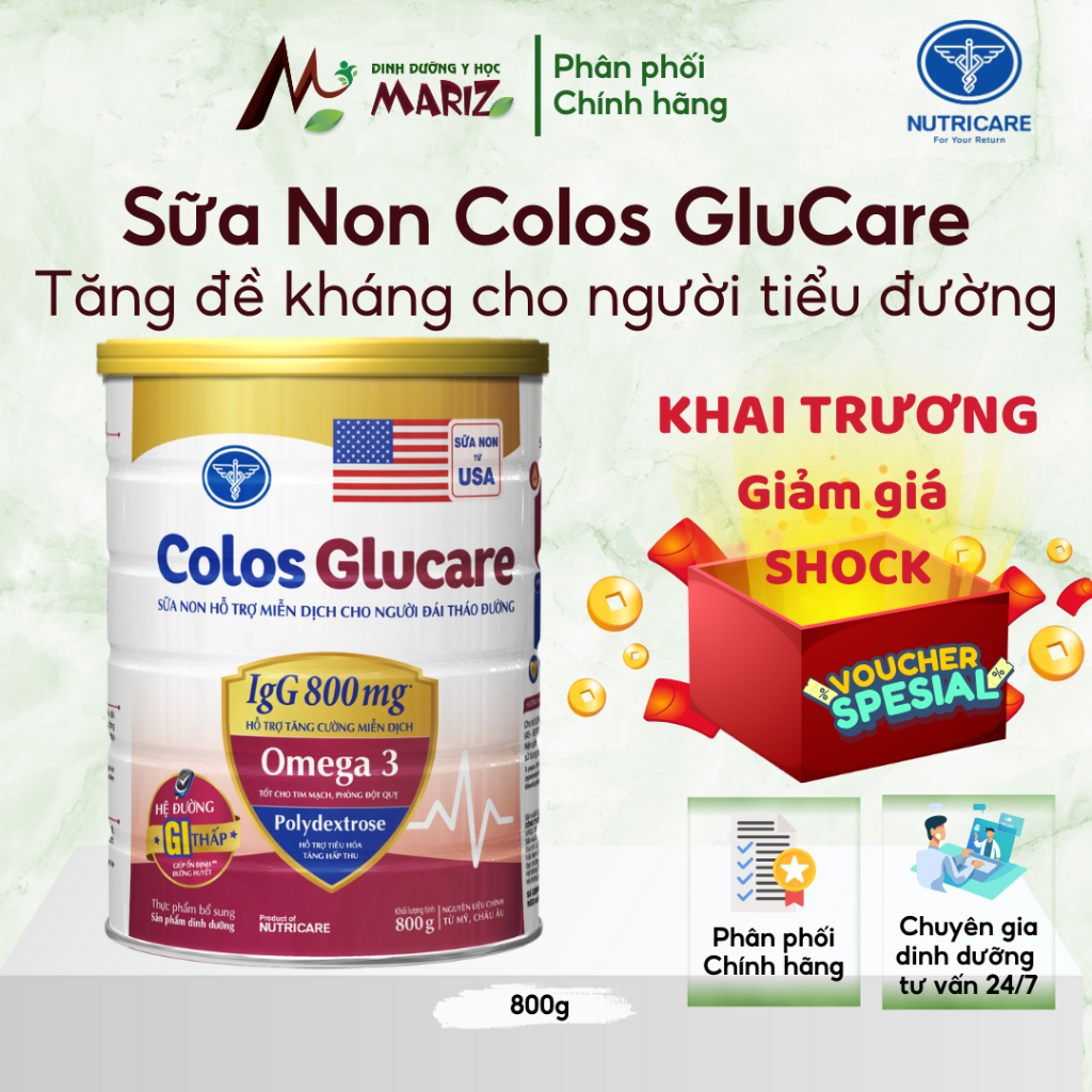 Sữa Non COLOS GLUCARE Nutricare - Hỗ Trợ Miễn Dịch, Ổn Định Đường Huyết | Shopee Việt Nam