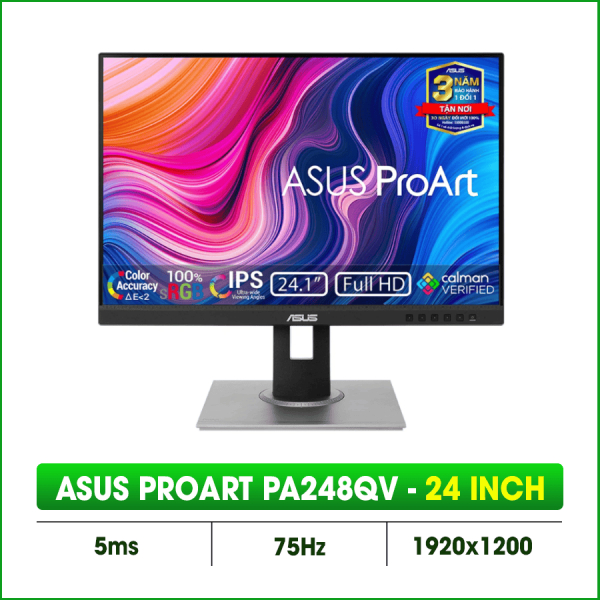 Màn hình Asus ProArt PA248QV 24inch 75Hz 5ms WUXGA IPS HDMI DP DSub ...