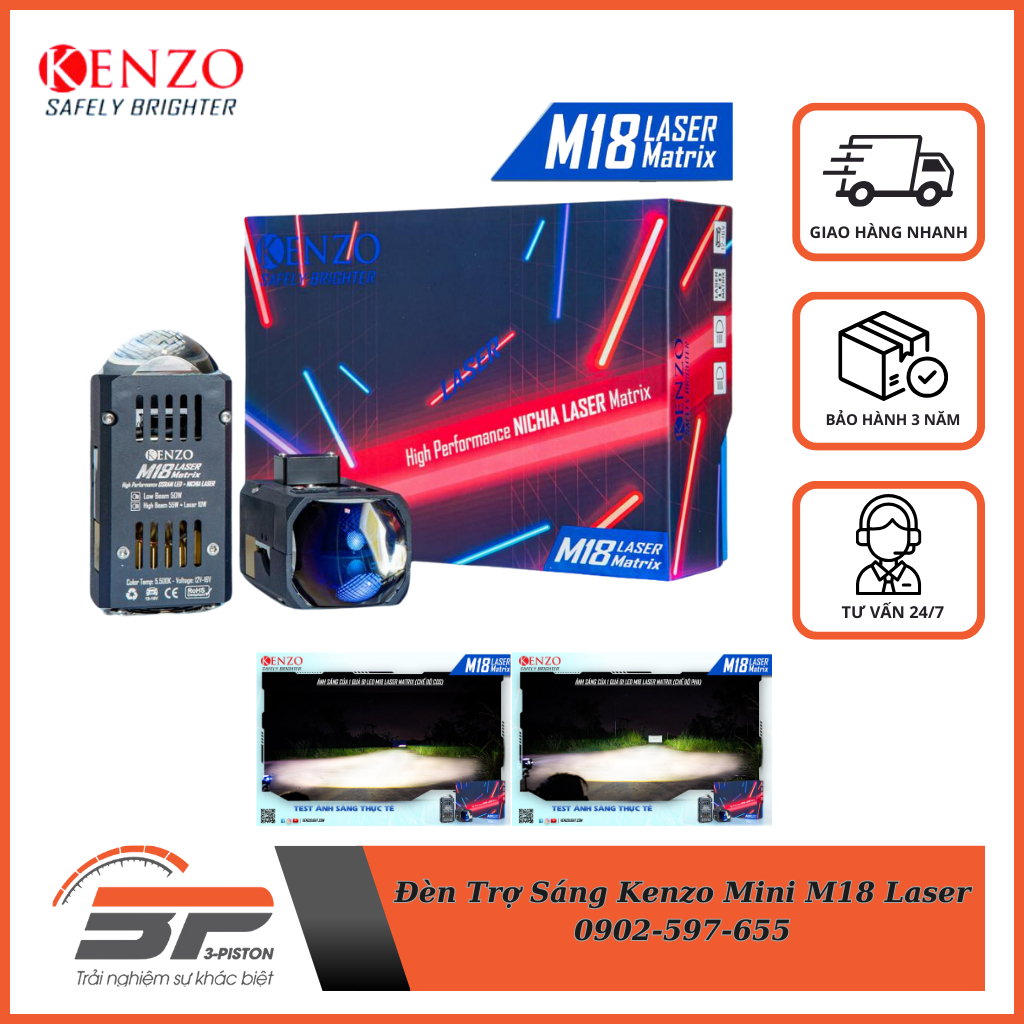 Đèn Bi Led Mini Kenzo M18 Laser Matrix - BH 36 tháng - 1 Đổi 1 | Shopee ...