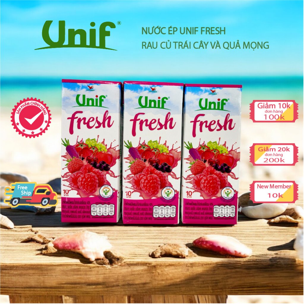 Nước Ép UNIF Fresh Quả Mọng Và Hỗn Hợp Các Loại Rau Củ Trái Cây Lốc 3 ...