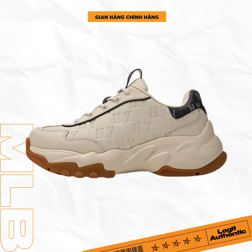 [Hàng chính hãng] Giày MLB Korea BigBall Chunky Embo Mono New York Yankees Ivory Season2024 ...