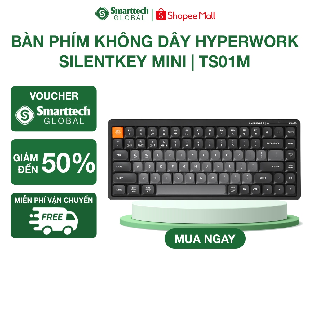 Bàn Phím Không Dây HyperWork SilentKey Mini | TS01M - Bảo Hành Chính ...