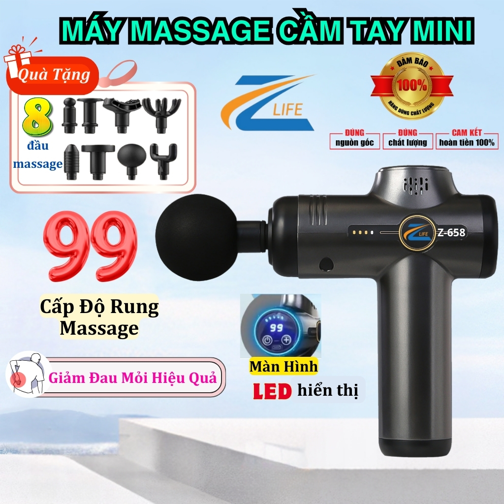 Máy massage cầm tay chính hãng ZLIFE Z658, súng mát xa toàn thân cao ...