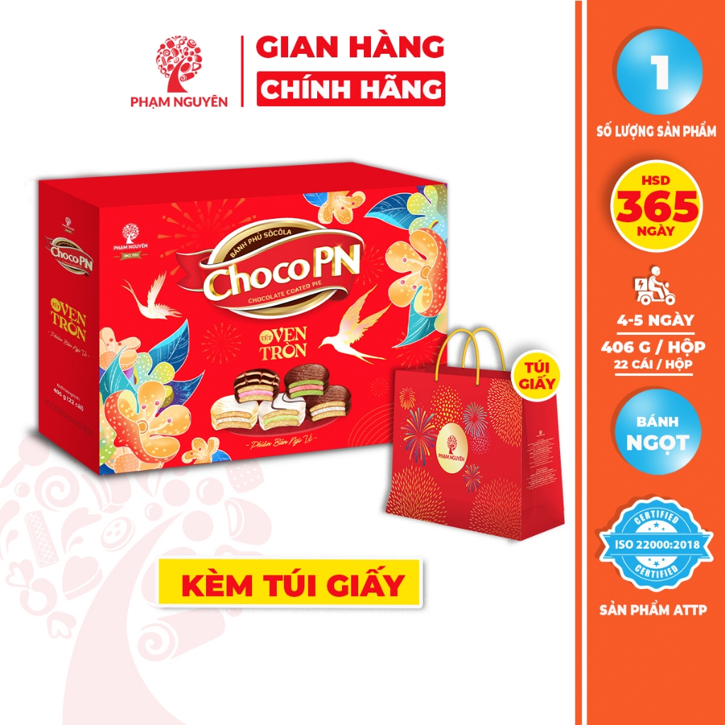 BÁNH KẸO TẾT 2025 | Bánh phủ sôcôla Phiên bản Ngũ Vị – Choco PN 406g ...