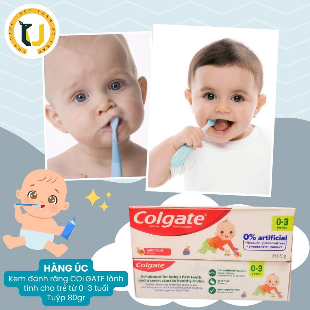 (HÀNG ÚC) Kem đánh răng lành tính KO Chất nhân tạo COLGATE 0-3 years 0% ...
