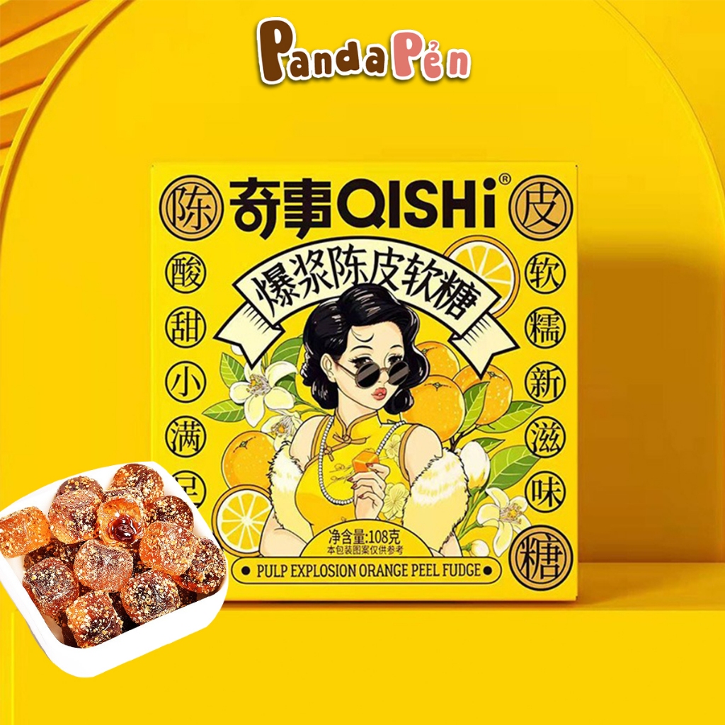 Kẹo Dẻo Nhân Chảy Đài Loan Qishi Vị Ô Mai Vỏ Quýt Bọc Pop.ing Candy ...