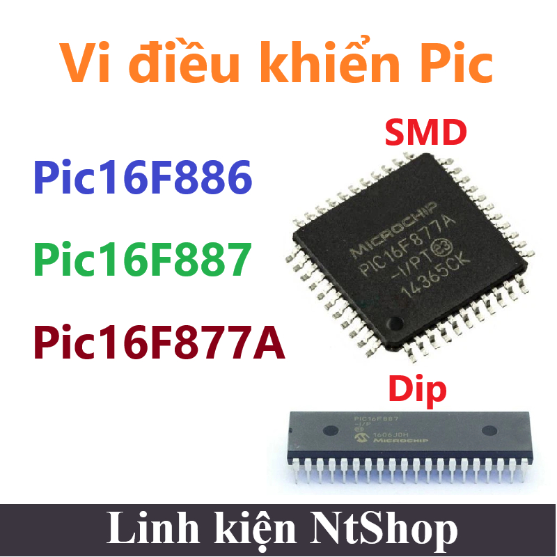 IC Pic16F886 / Pic16F887 / Pic16F877A Dip / SMD Vi điều khiển họ Pic của Microchip | Shopee Việt Nam