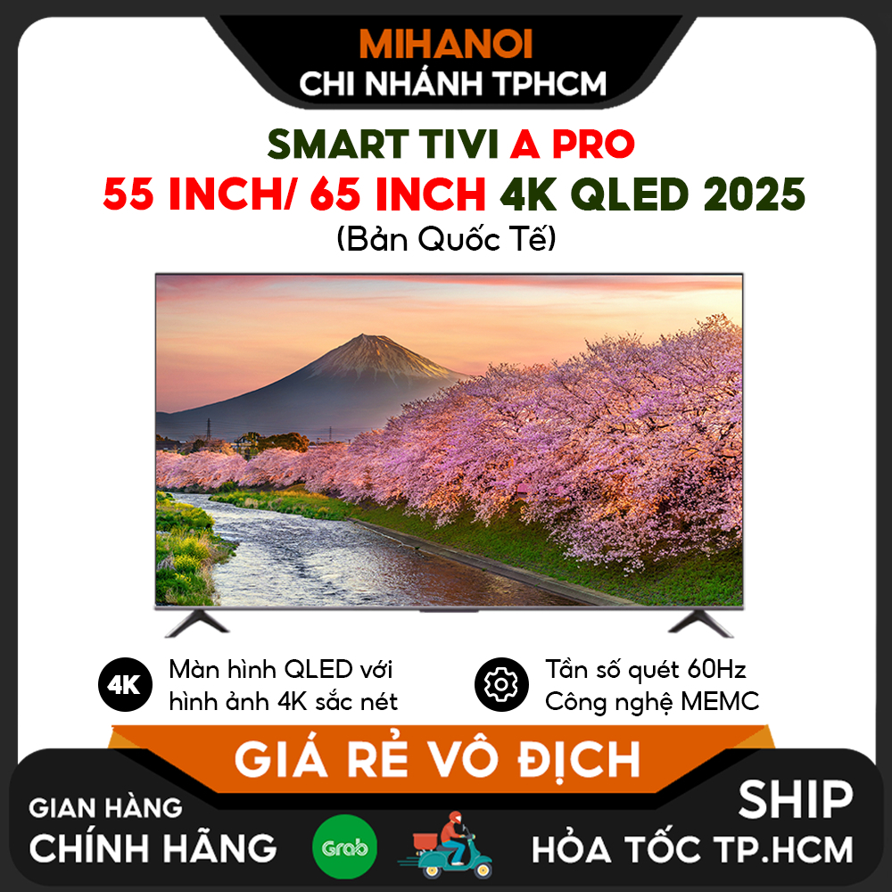 Smart Tivi A Pro 55 inch/ 65 inch 4K QLED 2025 – Bản Quốc Tế, Google ...