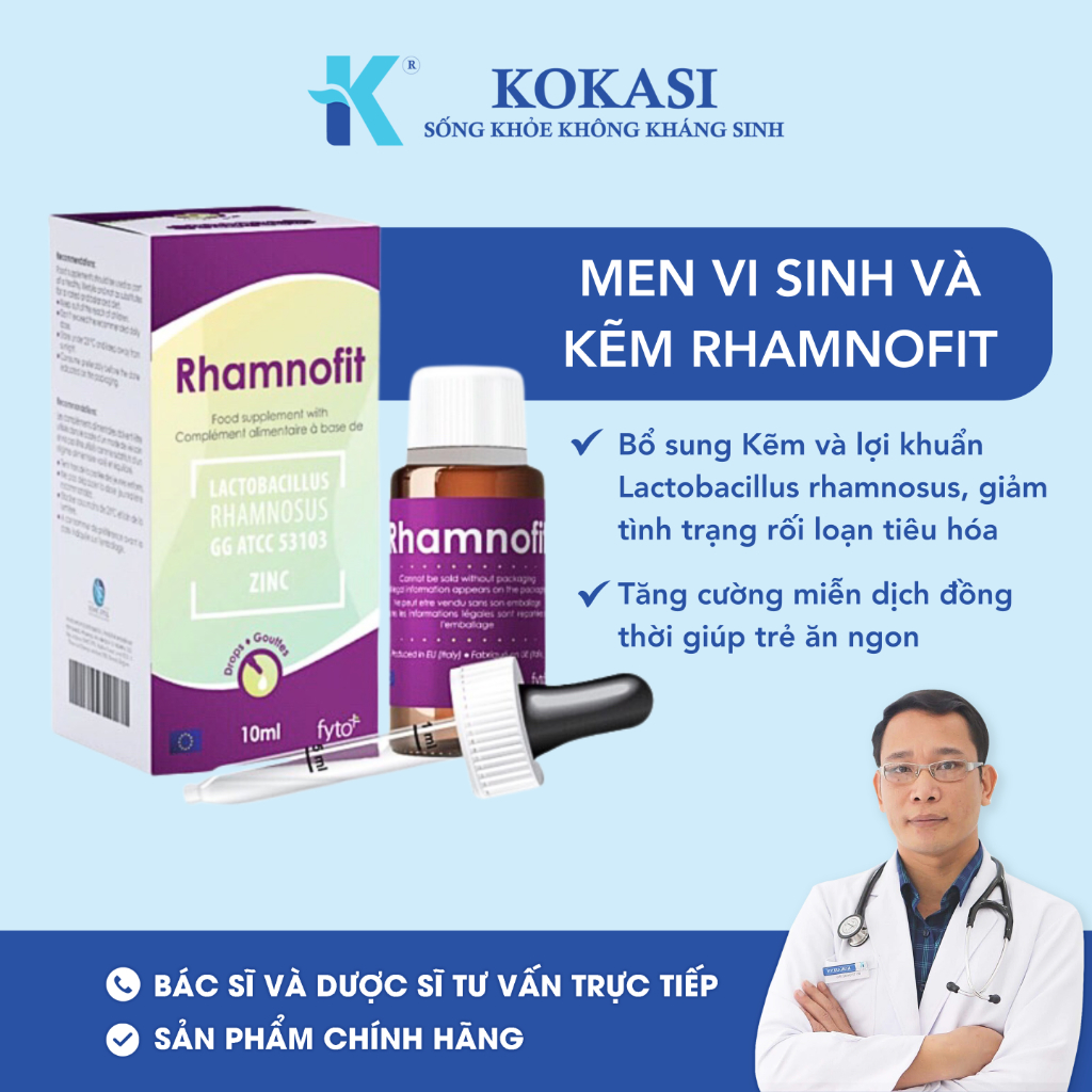 Men Vi Sinh Và Kẽm Rhamnofit (10ml) - Bổ Sung Men Vi Sinh Và Kẽm Cải ...