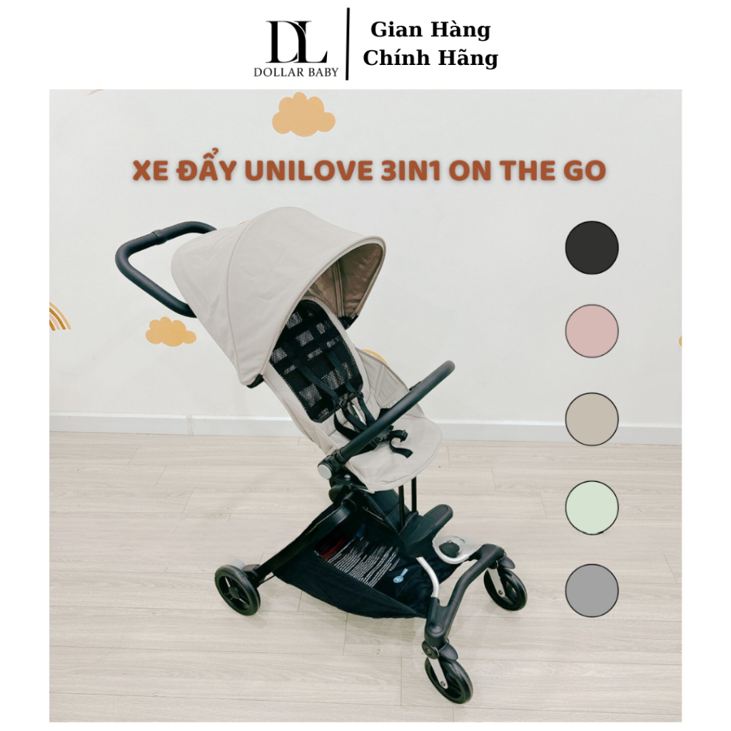 Xe đẩy cao cấp UNILOVE On The Go siêu nhẹ, gấp gọn 3in1, đa năng, du ...