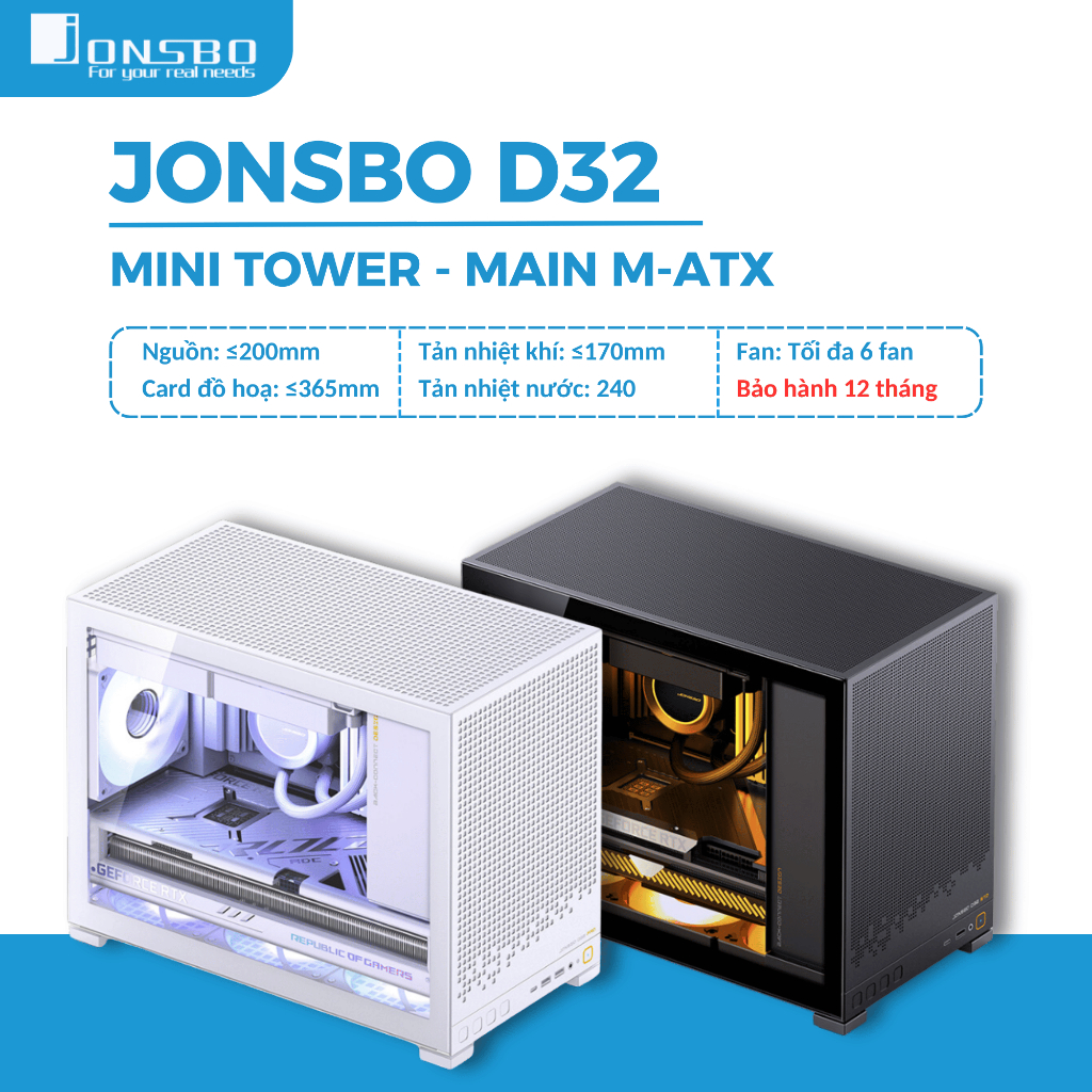 Vỏ Case PC Jonsbo D32 PRO Case Máy Tính M-ATX Vỏ Mini Tower Mặt Kính ...