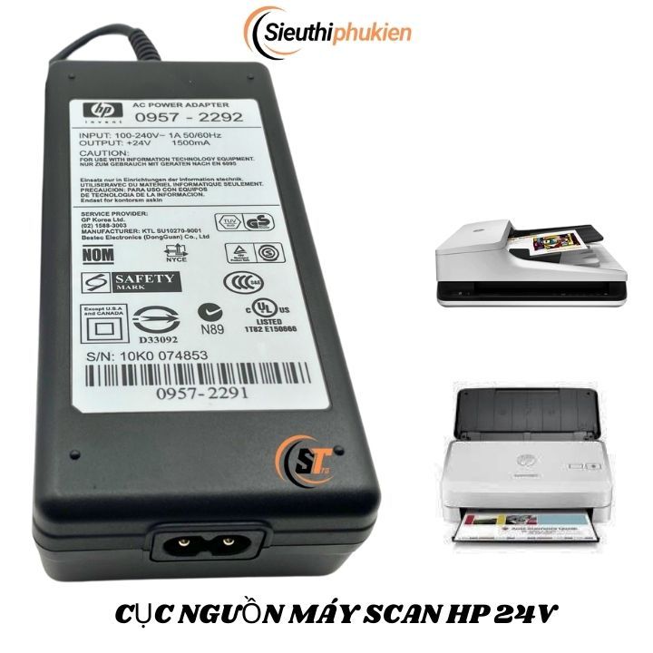 Nguồn máy scan HP 24v 1500ma cho scanJet - bản zin bảo hành 1 năm ...