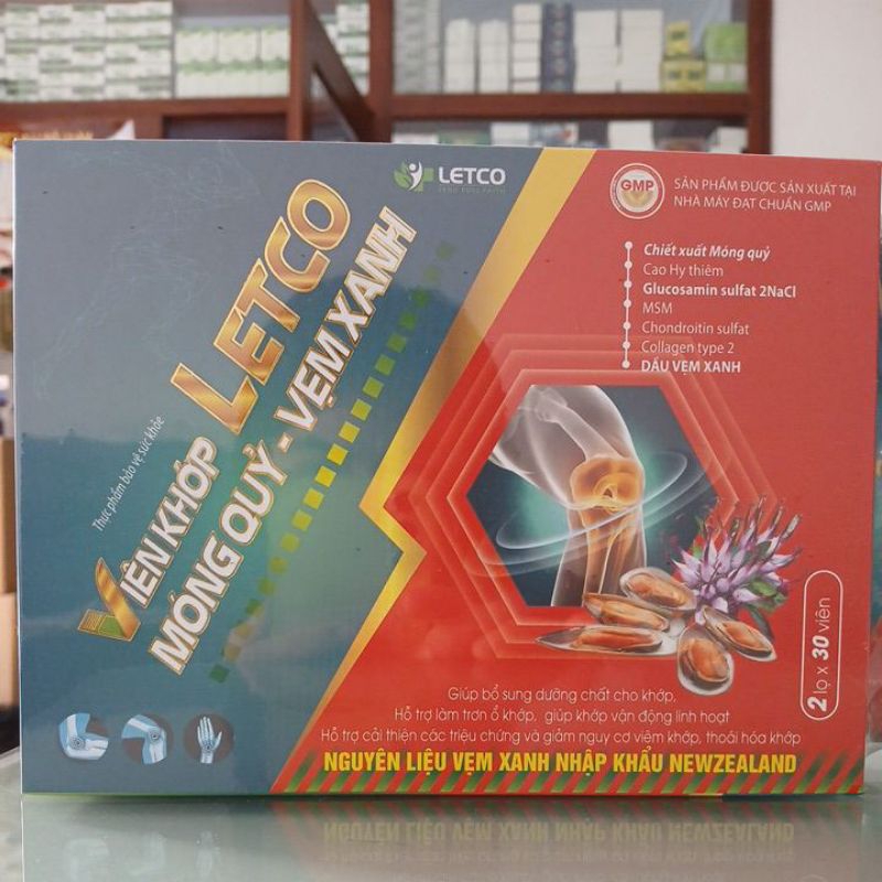 VIÊN KHỚP VẸM XANH LETCO hỗ trợ tái tạo và bảo vệ mô sụn giúp khớp vận động linh hoạt hộp 60 ...