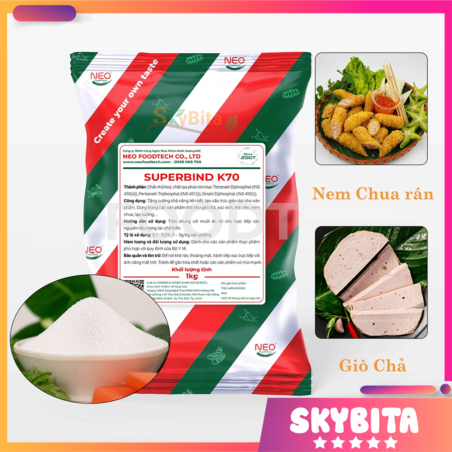Phụ Gia Giòn Dai SUPERBIND K70 [100-300gram] - Tạo giòn dai cho giò chả, thịt viên | Shopee Việt Nam
