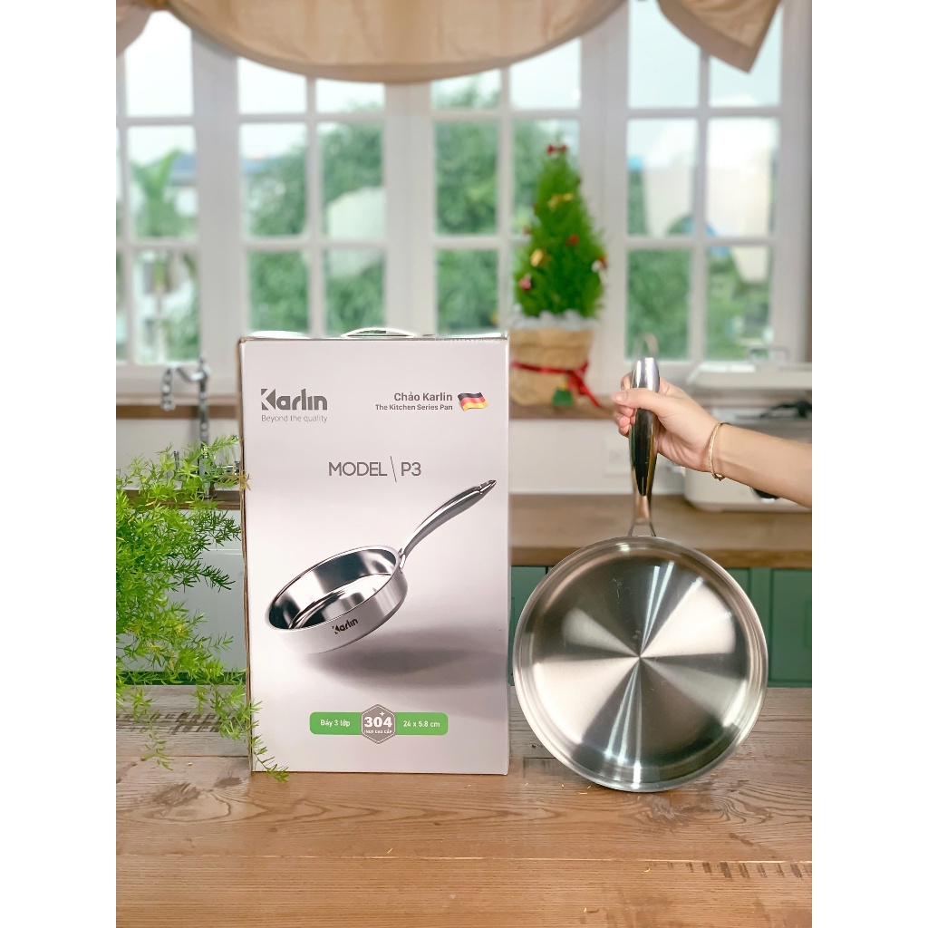 Chảo inox 304 karlin P3 size 24cm | Shopee Việt Nam