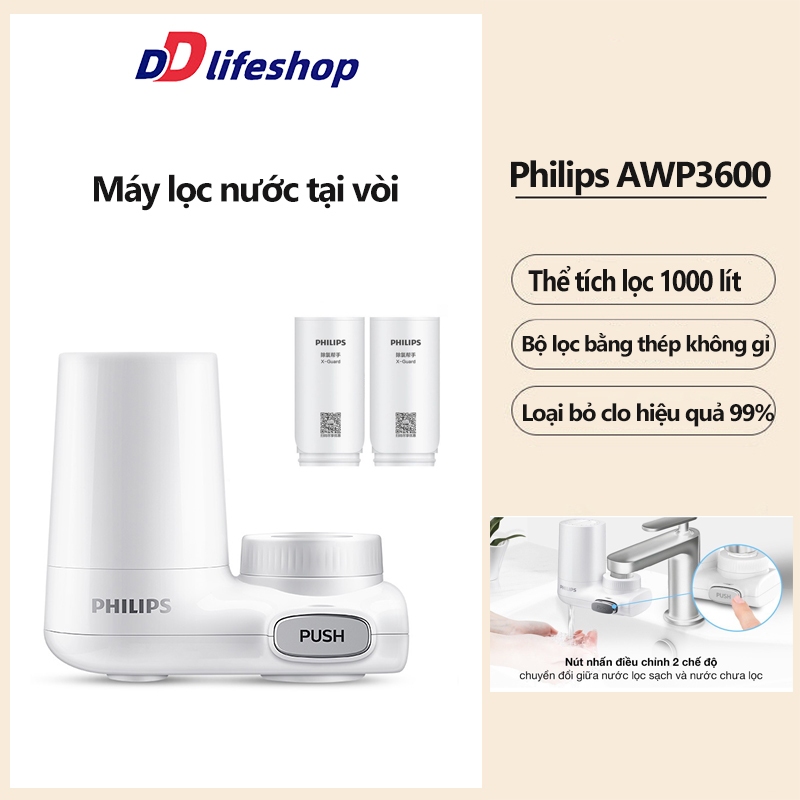 Máy lọc nước tại vòi Philips AWP3600 (Kèm 1 lõi lọc than hoạt tính theo ...