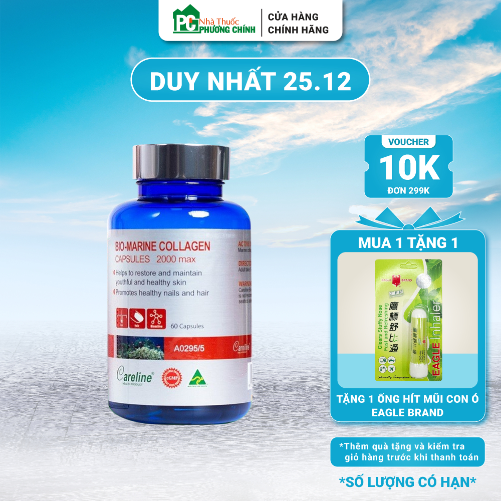 Viên Uống Collagen Úc Careline Bio Marine Collagen - Giúp Da Hồng Hào ...