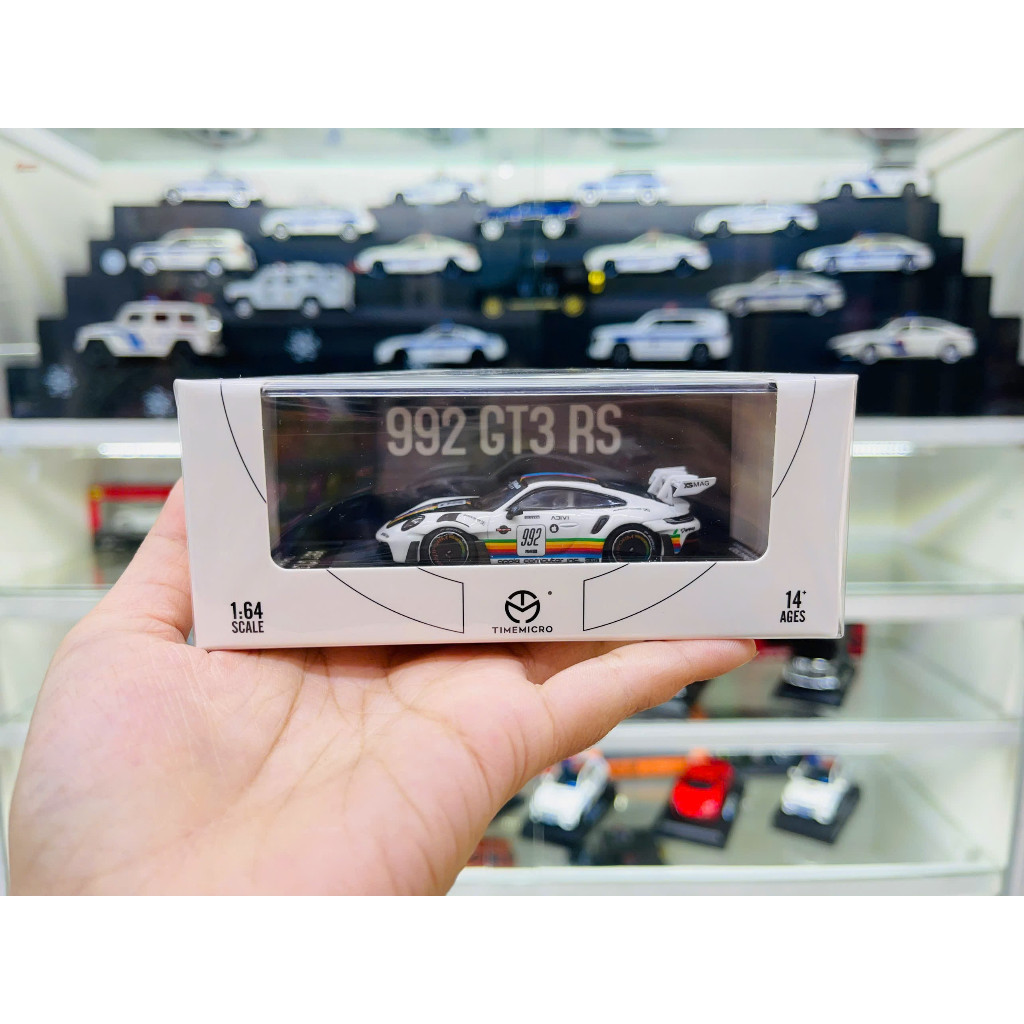Mô hình xe Porsche 992 GT3 RS White Apple tỉ lệ 1:64 Time Micro ...