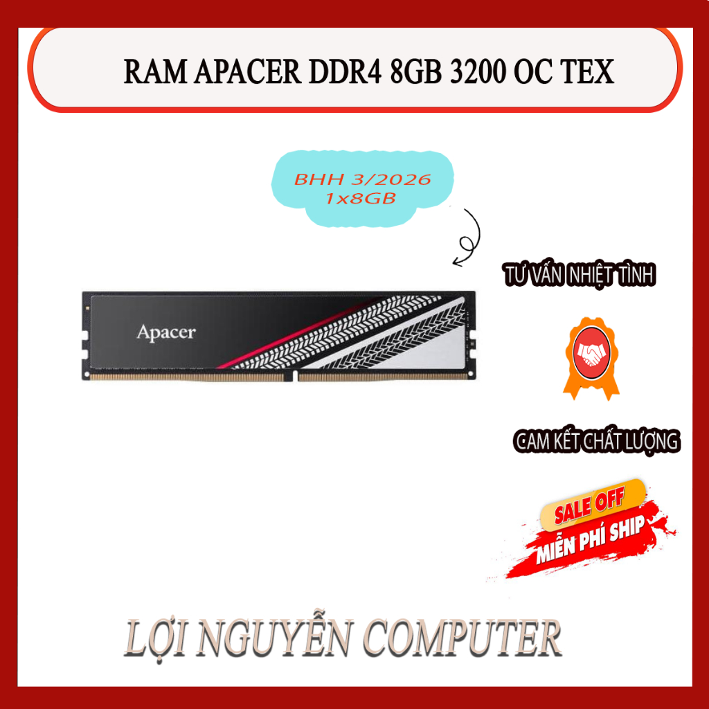 RAM Apacer DDR4 8GB 3200 OC TEX 2ND BHH 3/2026 | Shopee Việt Nam