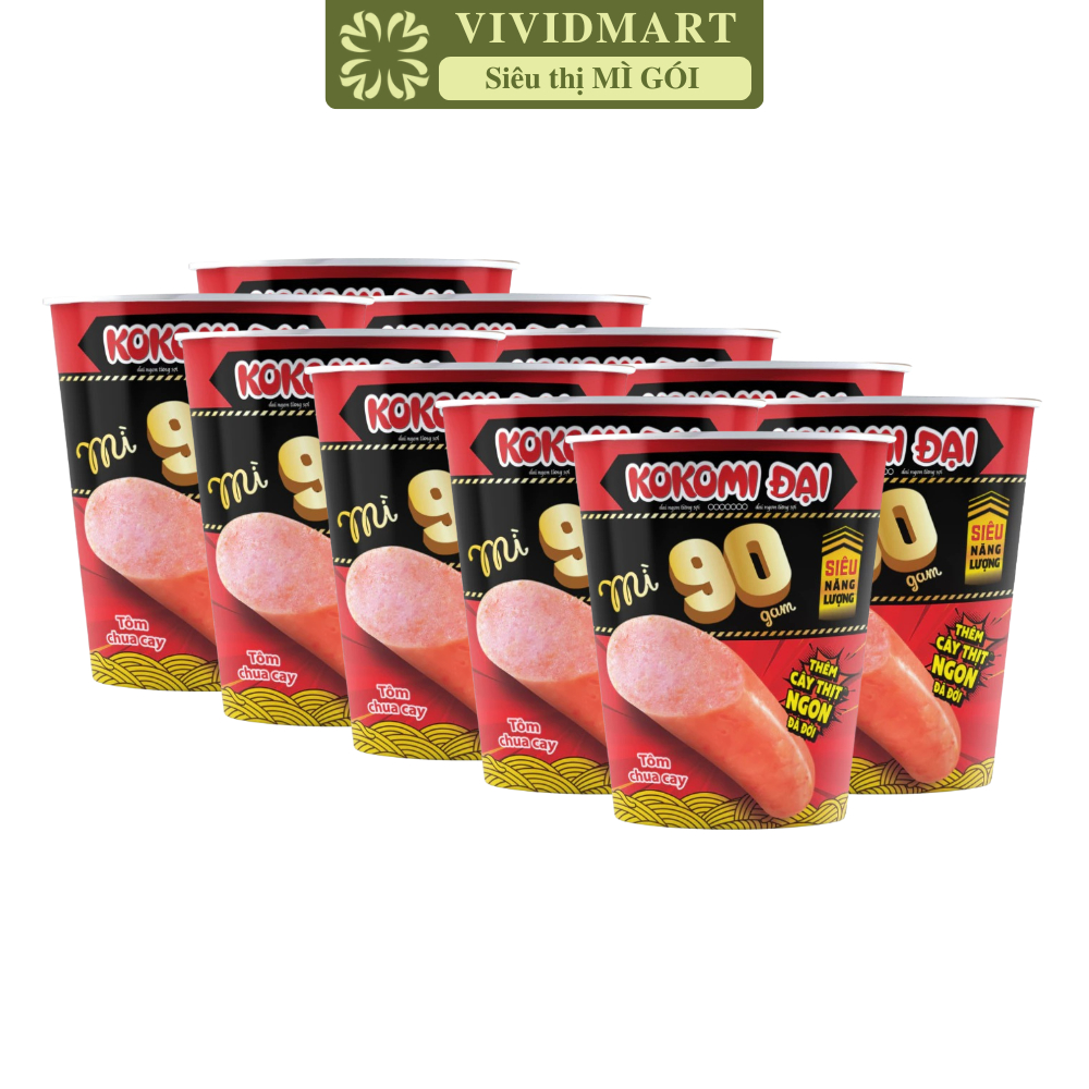 [SET10LY]-MASAN- Mì ly Kokomi Đại 90 Tôm chua cay (có cây thịt), Mì ly Tôm chua cay Kokomi Đại ...