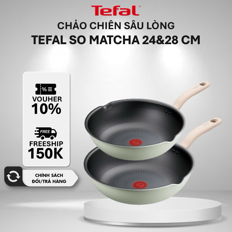 Chảo chiên sâu lòng Tefal So Matcha 24cm/ 28cm - Chống dính Titanium 2X - Dùng trên bếp từ ...