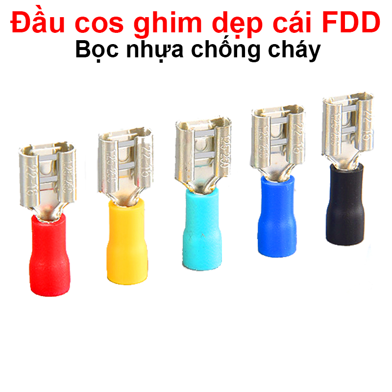 [Siêu sale] (50 Cái) Đầu cos ghim dẹp cái, cos ghim capa bọc nhựa FDD ...