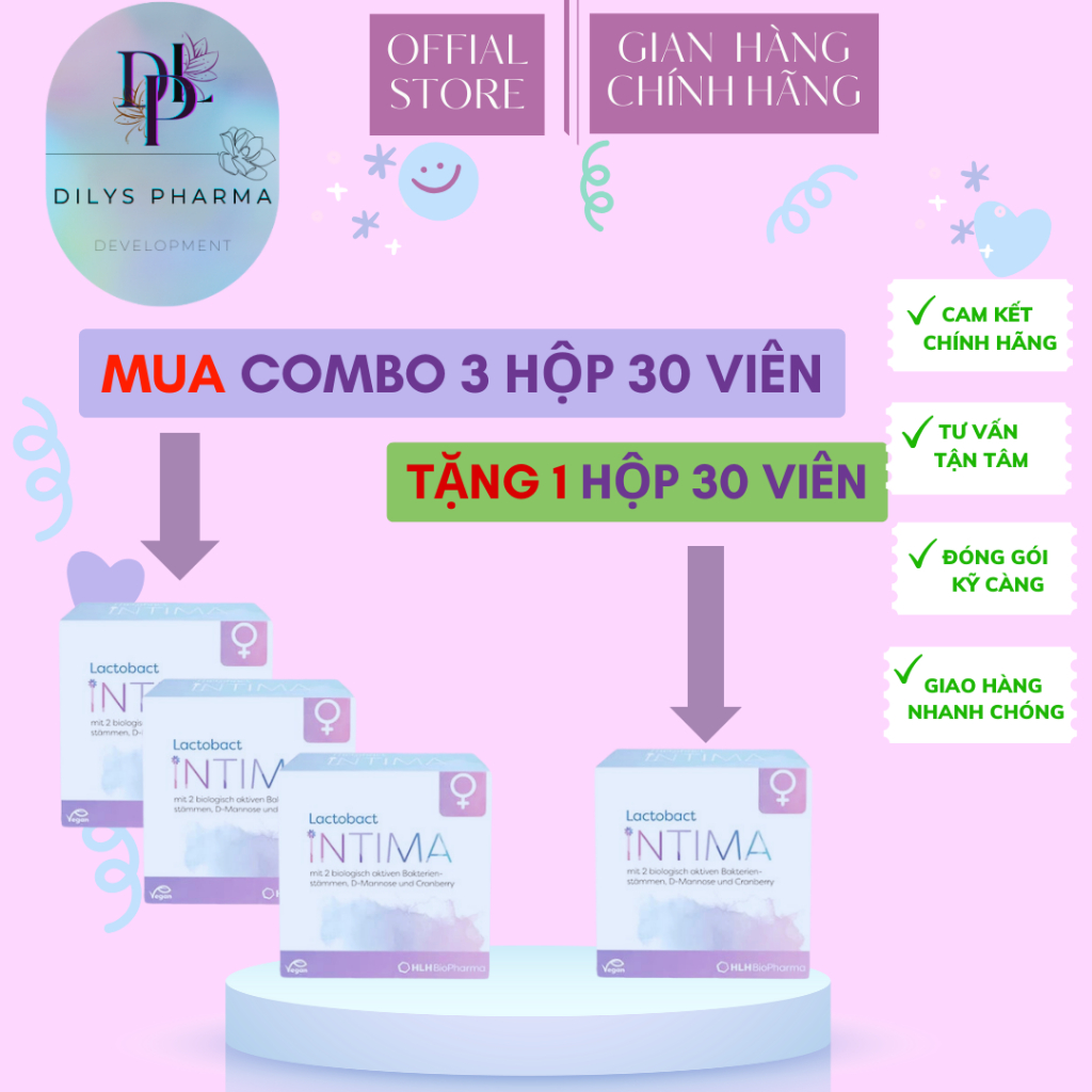 [CTY] Liệu Trình 3 Hộp 30 VIÊN TẶNG 1 HỘP 30 VIÊN Lactobact Intima ...