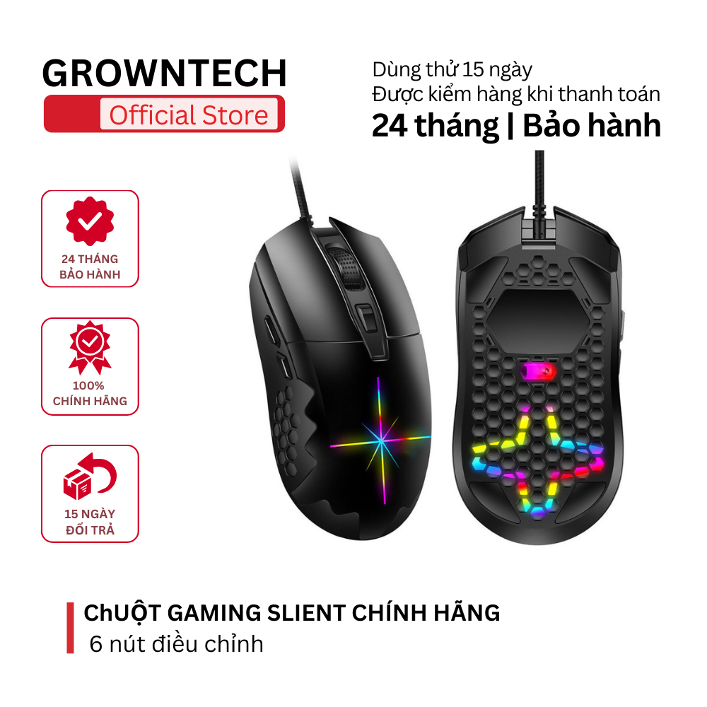 Chuột gaming silent chính hãng Deiog A6 DPI 16000 app marco led rgb 6 nút điều chỉnh | Shopee ...
