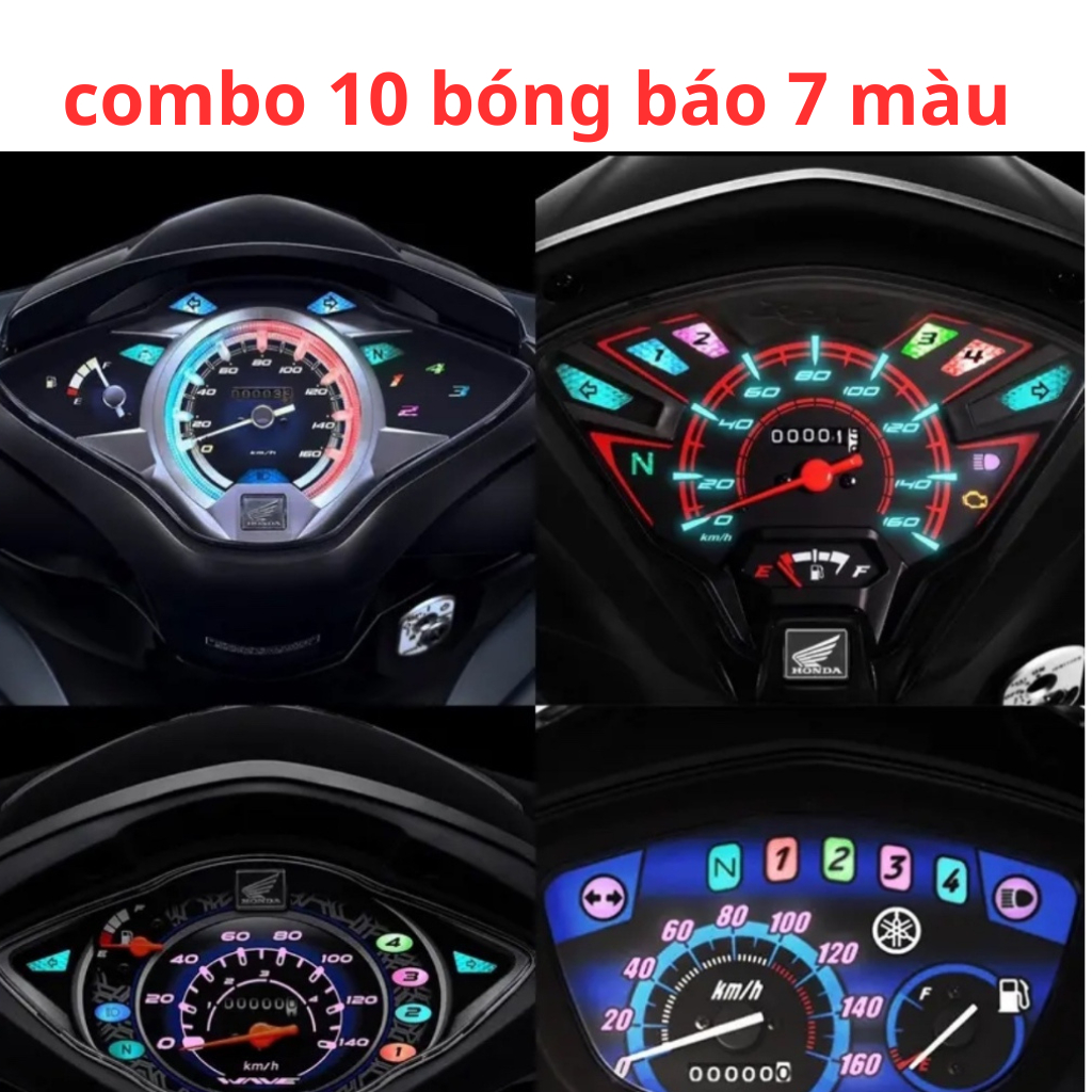 combo 10 bóng demi xi nhan báo số 7 màu gắn cho xe máy wava a 50 100 ...