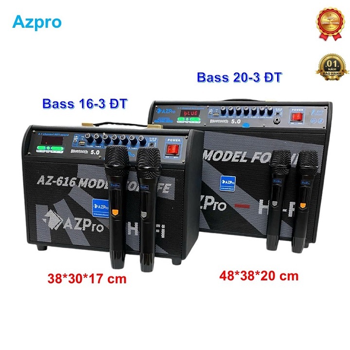 Loa xách tay Bluetooth chính hãng,AZPRO AZ-616/626,Bass 16-20 loa 3 ...