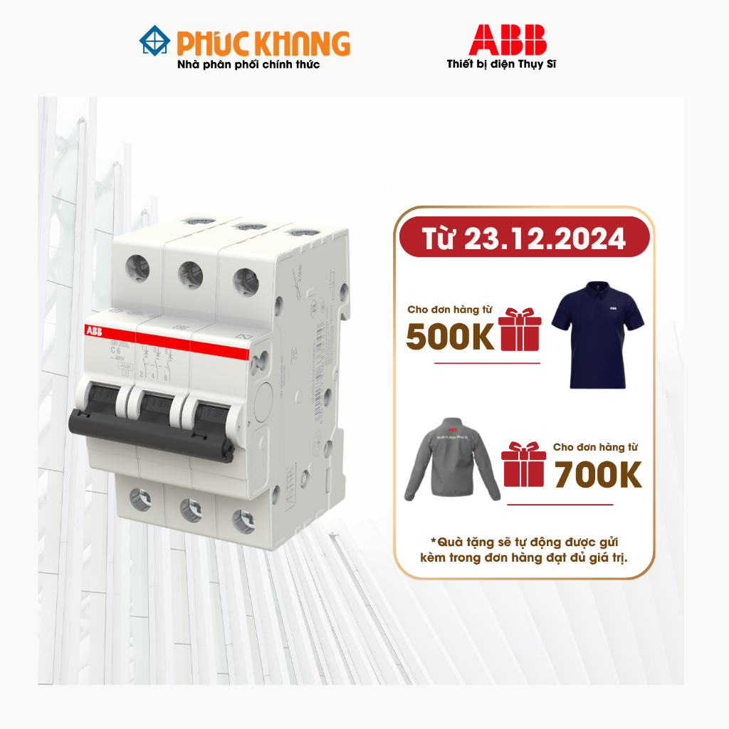 Cầu Dao MCB ABB 3P 6kA (SH203) | Shopee Việt Nam