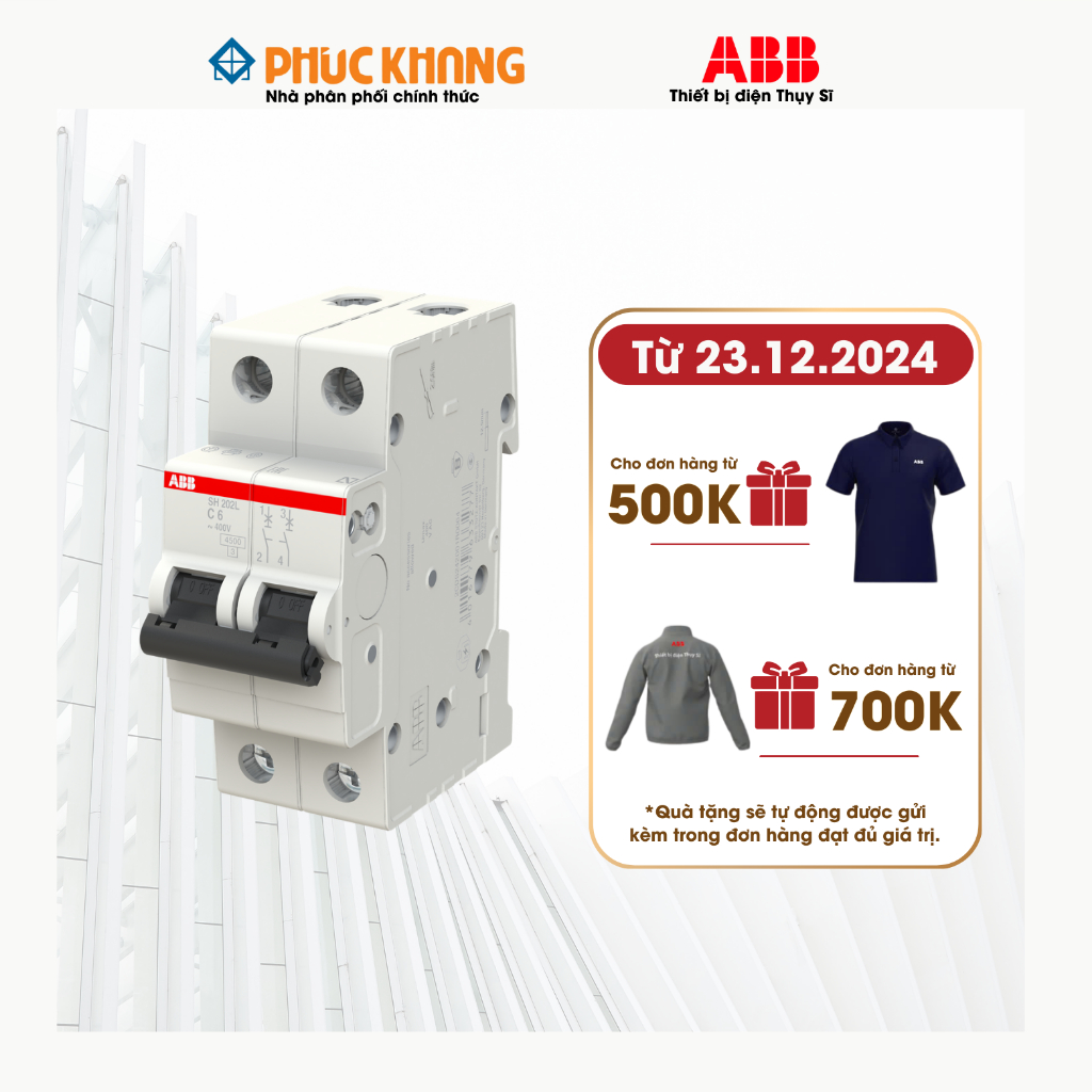 Cầu Dao MCB ABB 2P 4.5kA (SH202L) | Shopee Việt Nam