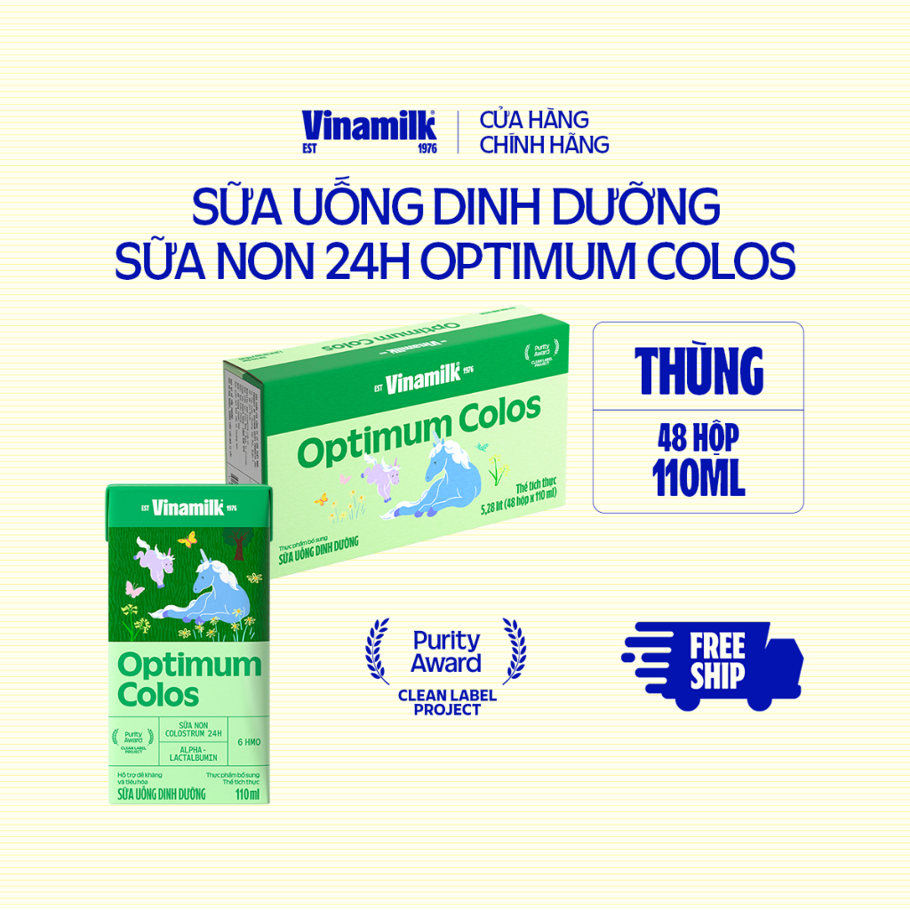 Thùng 48 hộp Sữa non Vinamilk Optimum Colos Gold 110ml | Shopee Việt Nam