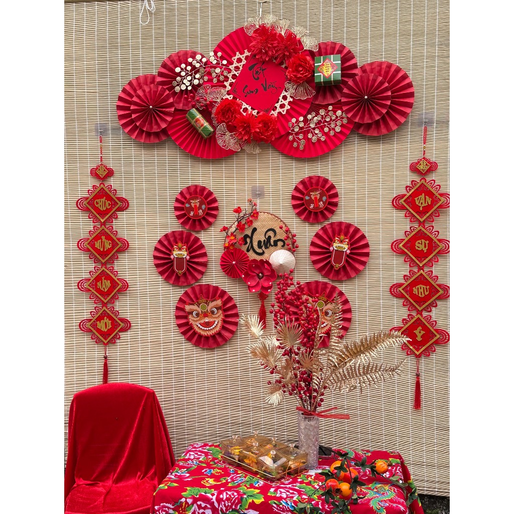 Set Trang Trí Tết 2025 Bộ Decor Trang Trí Tết, Mành Treo Trang trí ...