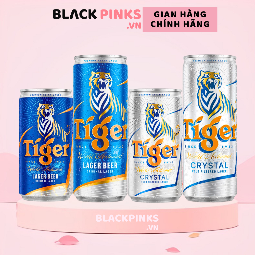 Thùng 24 lon bia Tiger Sleek/Crystal lon 250ml/330ml | Shopee Việt Nam