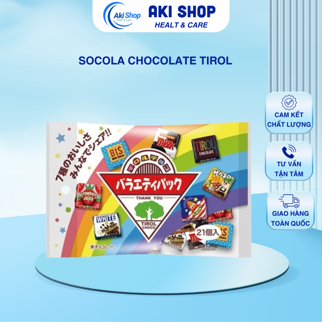 Socola Chocolate Tirol Mix 7Vị Gói 21 Chiếc Siêu Ngon Nhật Bản - Chất ...