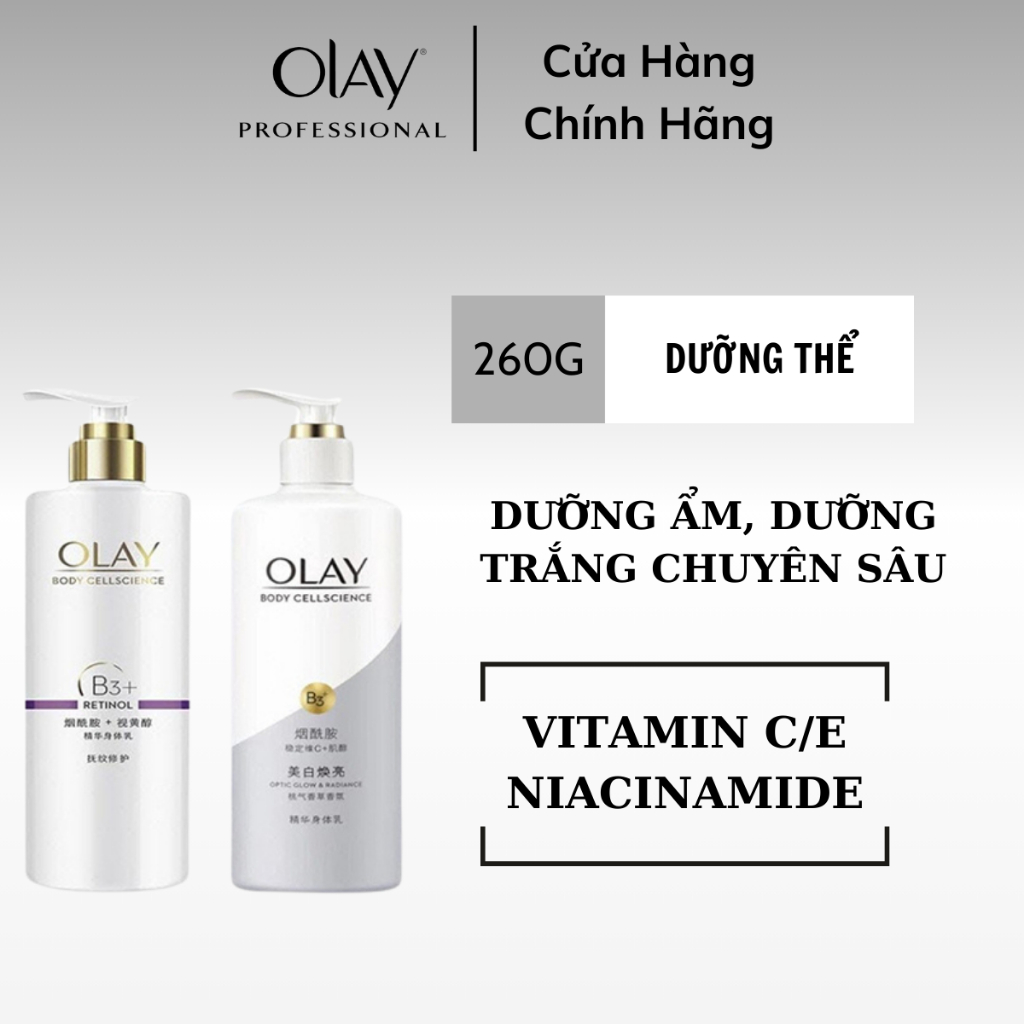 Dưỡng Thể Olay B3 retinol + VitaminC/E 260ml | Shopee Việt Nam