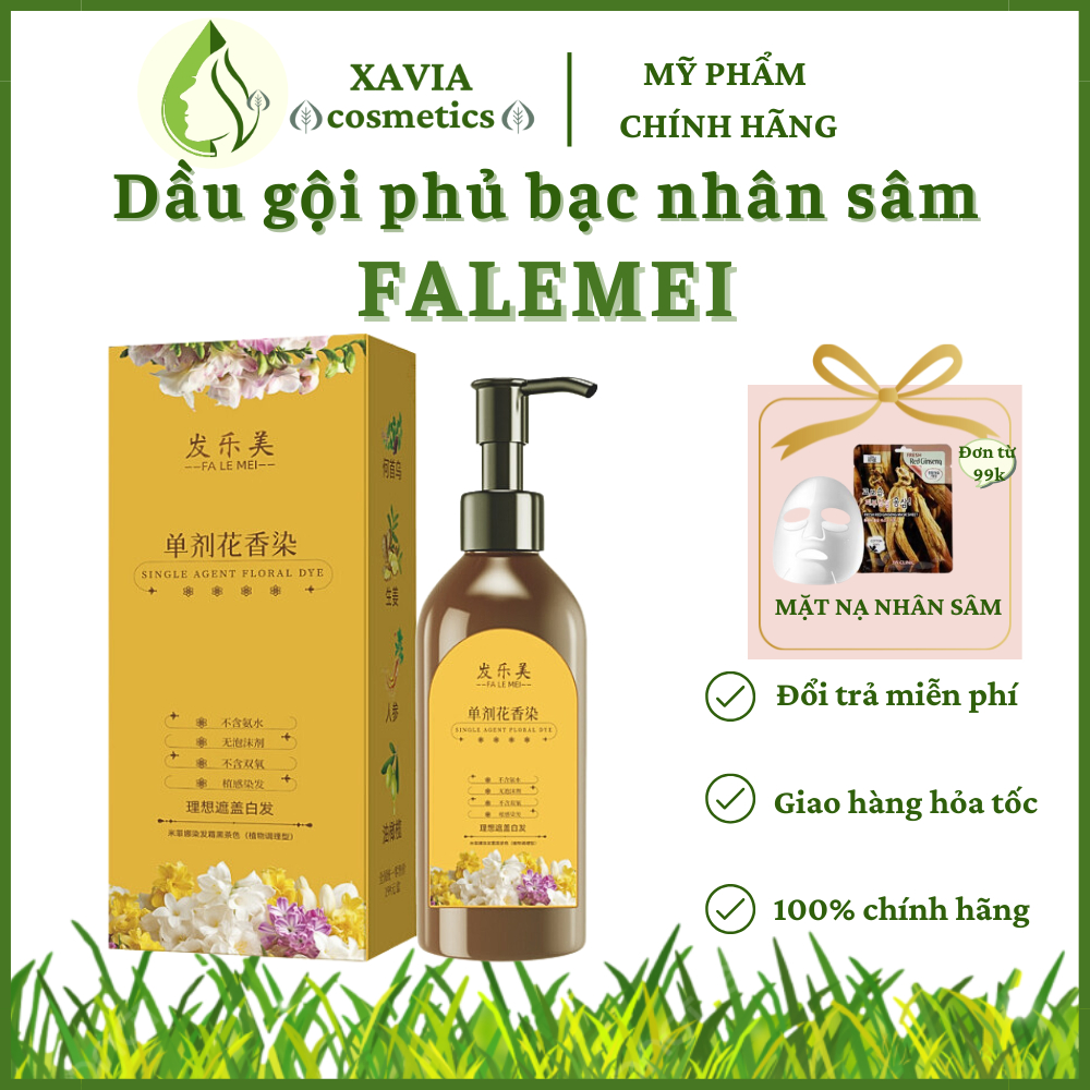 Dầu gội phủ bạc nhân sâm FALEMEI - Nhuộm tóc thảo dược FALEMEI bền màu ...