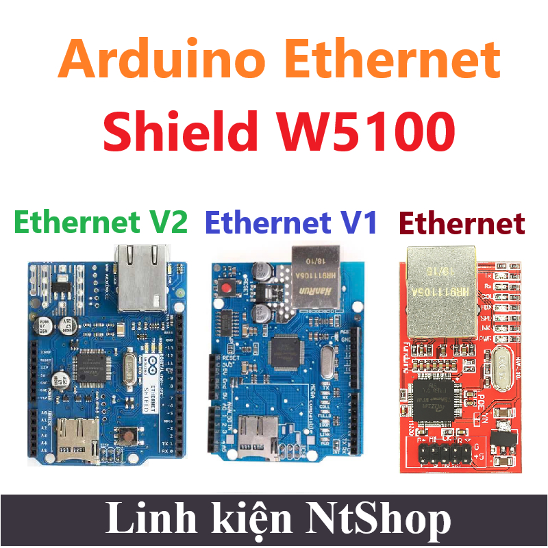 Arduino Ethernet Shield W5100 kết nối Uno R3 / Mega2560 khe thẻ nhớ SD | Shopee Việt Nam