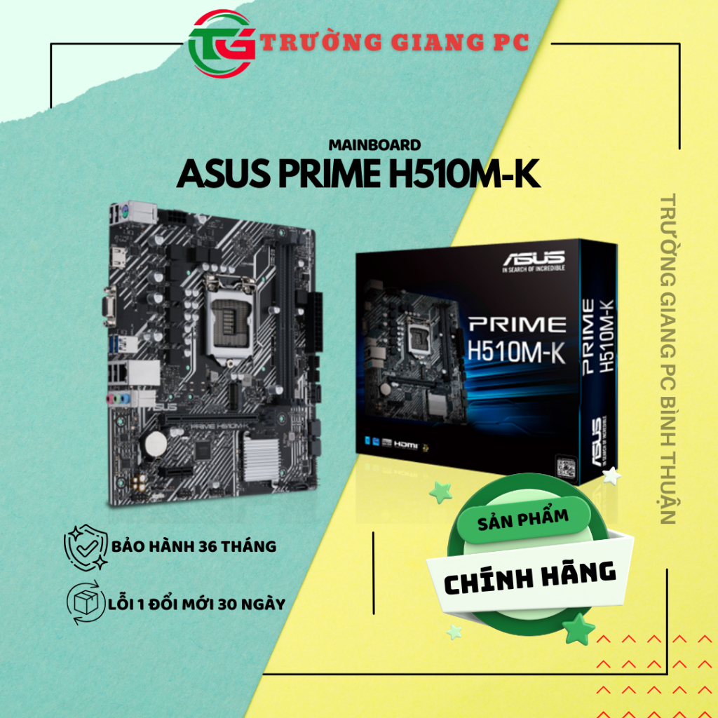 Mainboard ASUS PRIME H510M-K (Intel H510, Socket 1200, m-ATX, 2 khe Ram ...