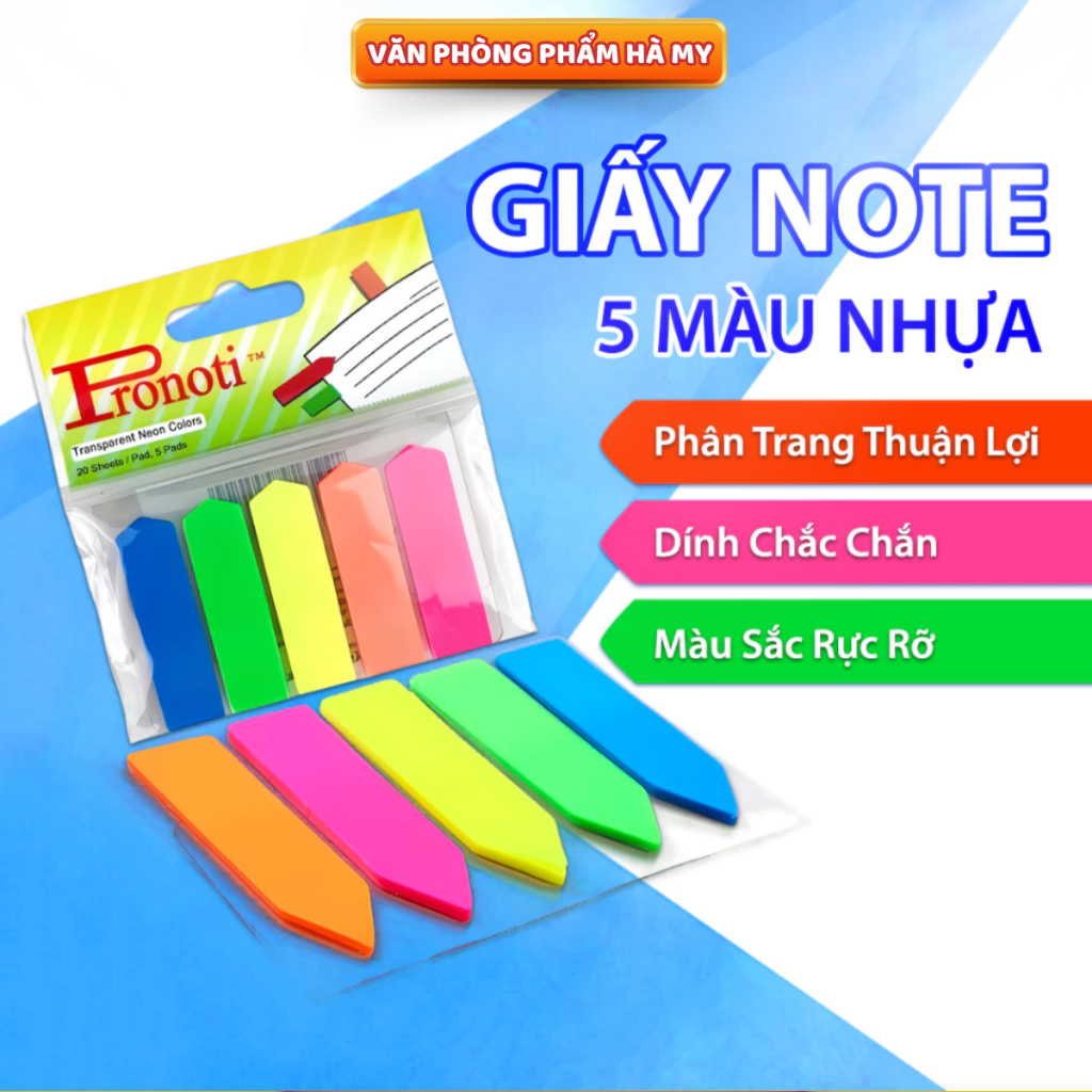 Giấy Note Nhựa Mũi Tên Pronoti, Giấy Nhớ Đánh Dấu Trang Ghi Chú Thông ...